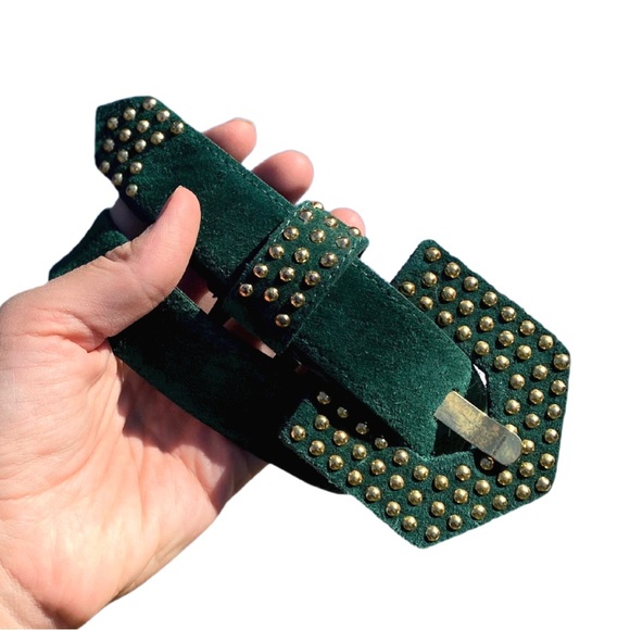 Milor | Accessories | Vintage Milor Green Leather Vintage Studded ...